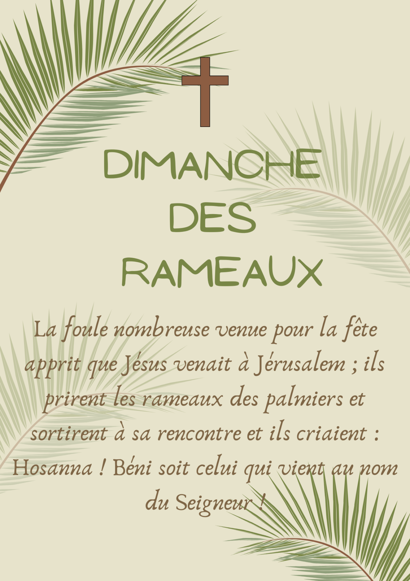 Dimanche des Rameaux – SAINTE FAMILLE – VILLEFRANCHE